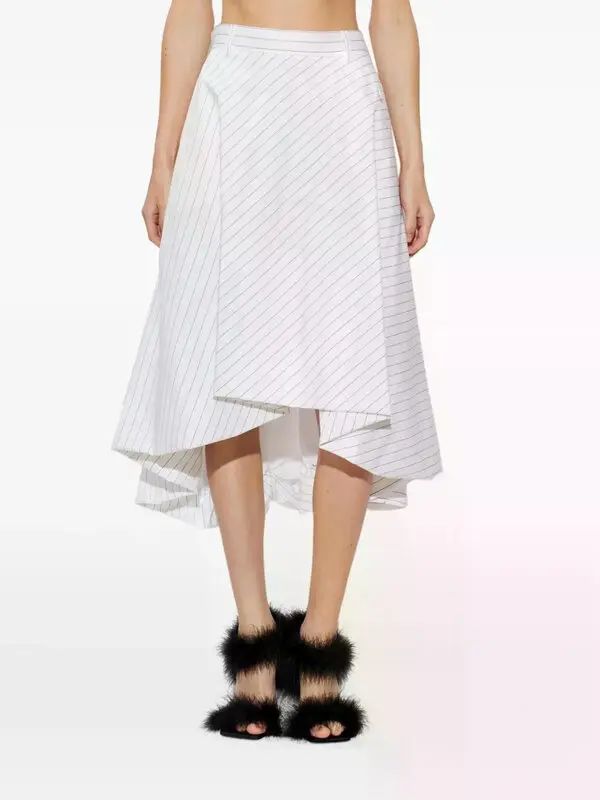 Moschino Striped Asymmetric Midi Skirt