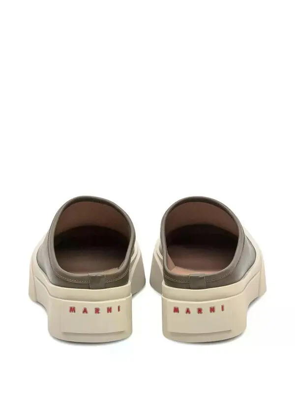 Marni Platform Leather Slip-ons - Green