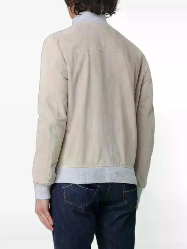 Eleventy Suede Bomber Jacket