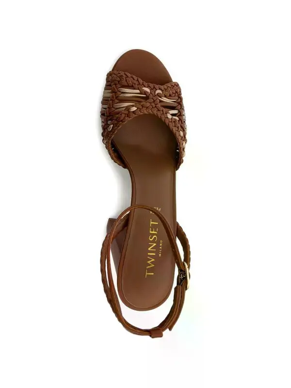 TWINSET Woven Ankle-strap Sandals