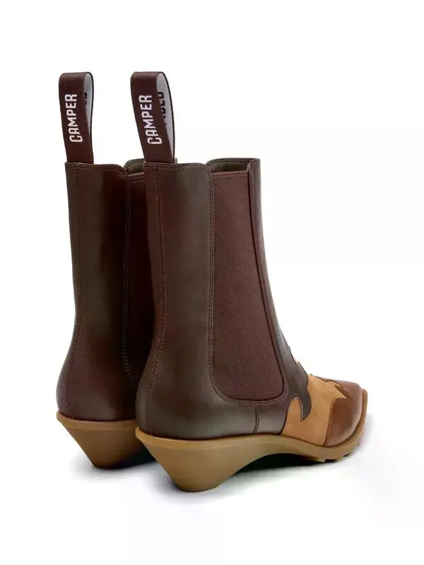Camper Aníta Panelled Leather Ankle Boots - Brown