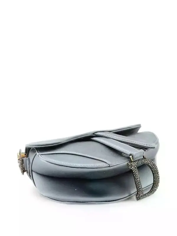 Dior Saddle Handbag Satin With Crystals Mini Shoulder Bag - Blue