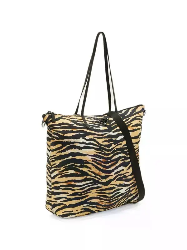 Prada Tessuto Animal-print Tote Bag