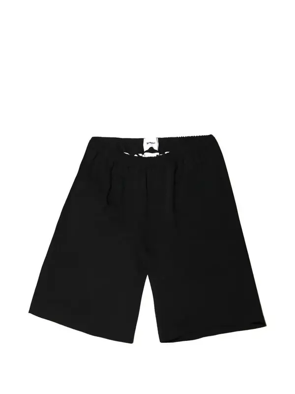 BONSAI Elasticated Waistband Wide-leg Shorts - Black