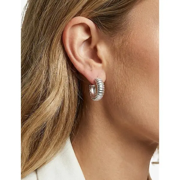 SIF JAKOBS Rhodium-plated Sterling Hoop Earrings