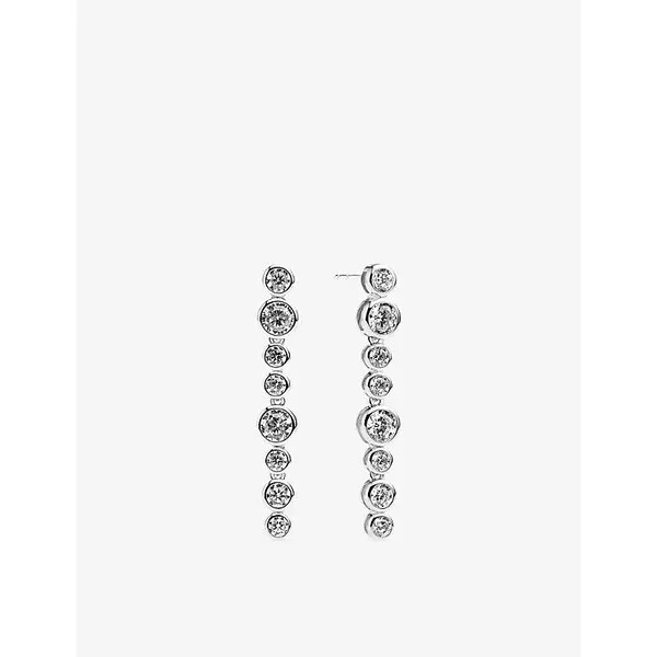 SIF JAKOBS Rhodium-plated Sterling And Cubic Zirconia Drop Earrings - Silver