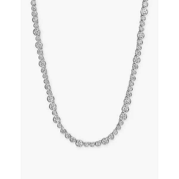 SIF JAKOBS Rhodium-plated Sterling And Cubic Zirconia Necklace - Silver
