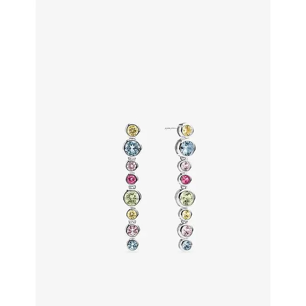 SIF JAKOBS Rhodium-plated Sterling Cubic Zirconia Drop Earrings - Silver