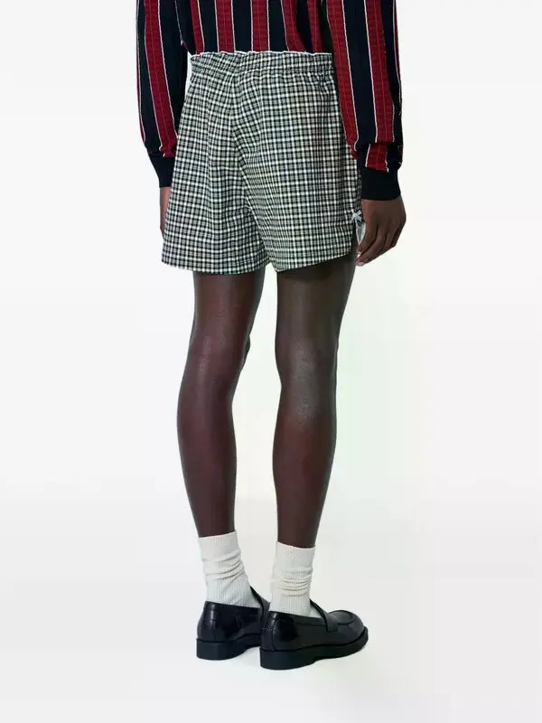 Martine Rose Lace-trimmed Checkered Shorts