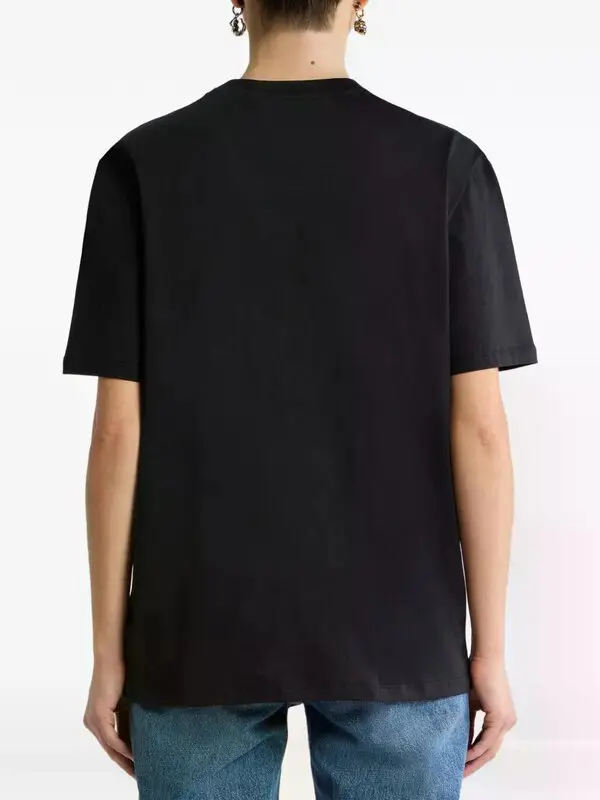 Etro Cotton T-shirt With Peacock Embellishment