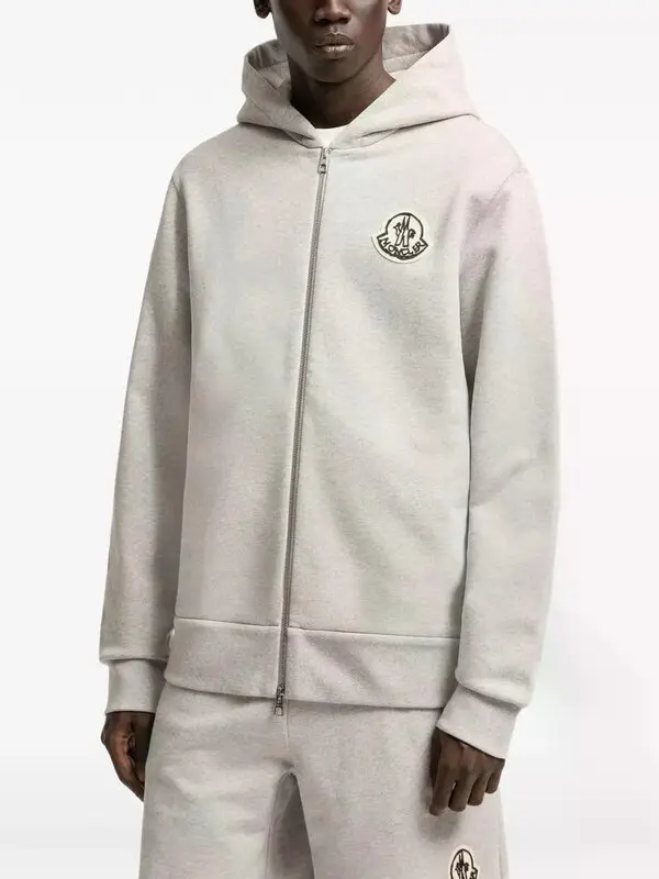 Moncler Logo Patch Zip-up Hoodie