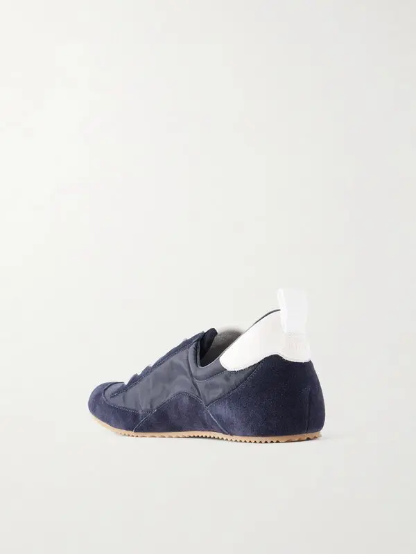 JAMIE HALLER Sacchetto Leather And Suede-trimmed Shell Sneakers - Blue