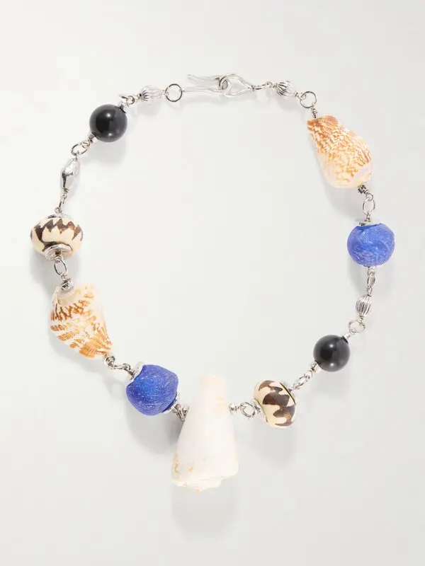 Tohum Design Sterling Silver And Seashell Beaded Necklace