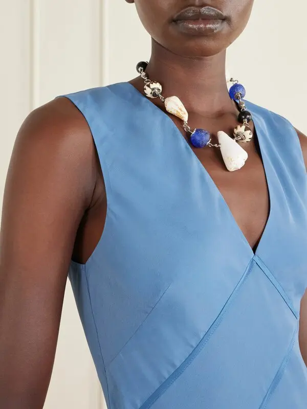 Tohum Design Sterling Silver And Seashell Beaded Necklace