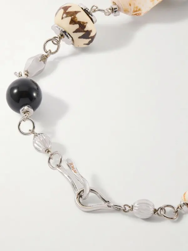 Tohum Design Sterling Silver And Seashell Beaded Necklace