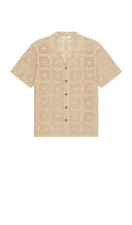Marine Layer Callum Crochet Button Down Shirt In . Also