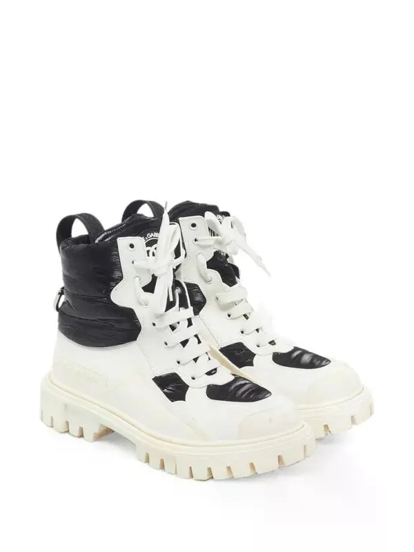 Dolce & Gabbana Lace-up Leather Combat Boots