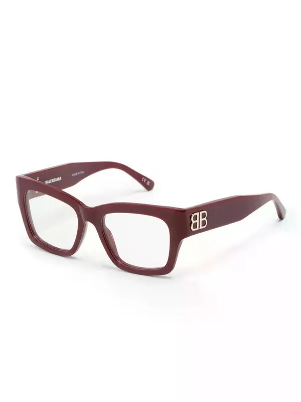 Balenciaga Square Frame Glasses - Red