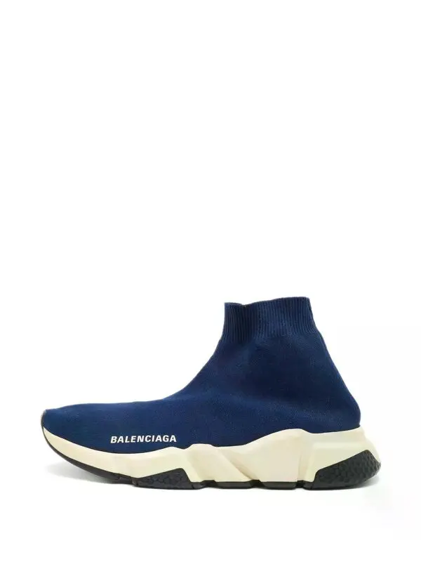 Balenciaga Speed Knit High Top Sneakers - Blue