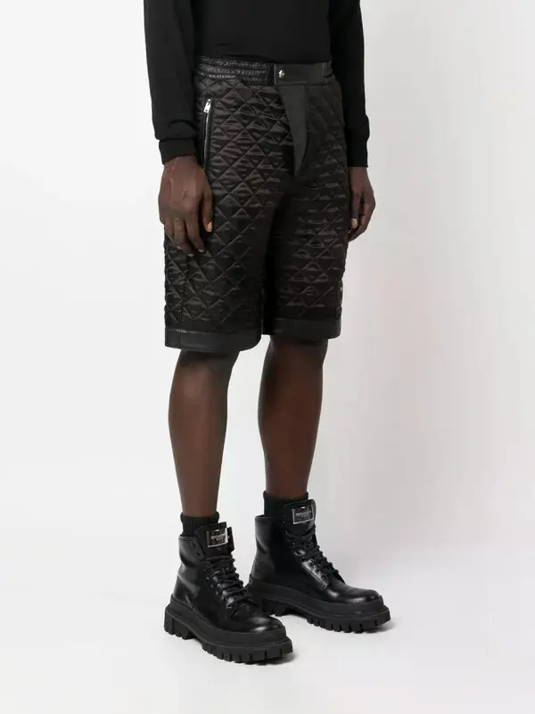 Moschino Quilted Logo Patch Knee-length Shorts