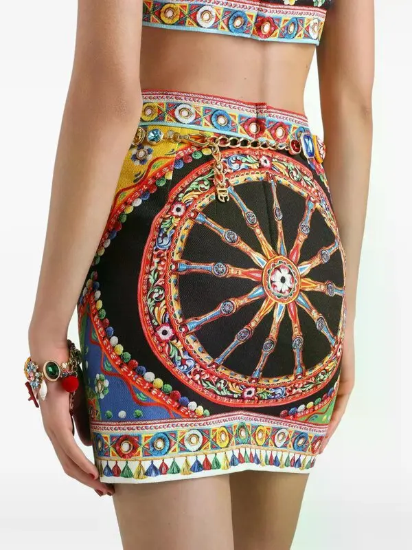 Dolce & Gabbana Carretto-print Fabric Skirt