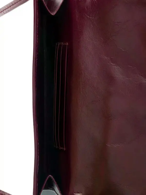 Prada Leather Wallet With Shoulder Strap - Red