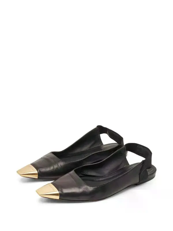 FERRAGAMO Cap-toe Slingback Ballet Flats
