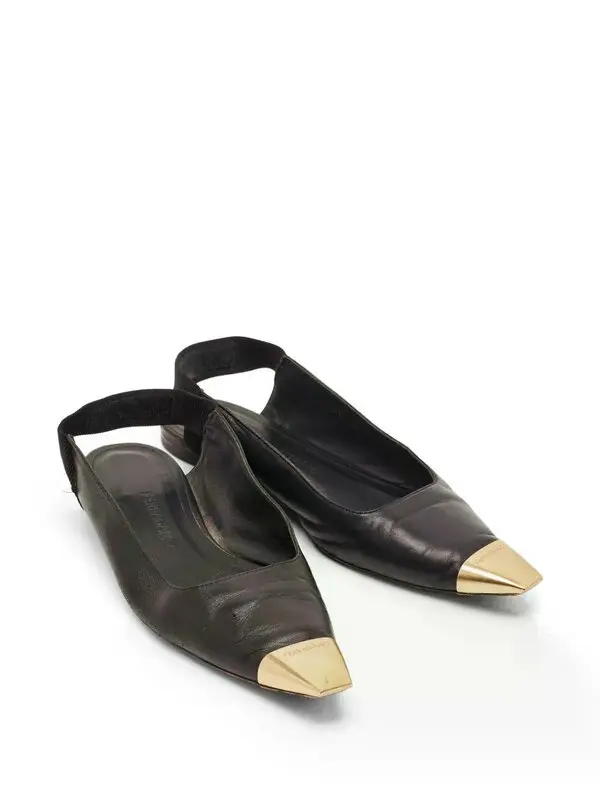 FERRAGAMO Cap-toe Slingback Ballet Flats