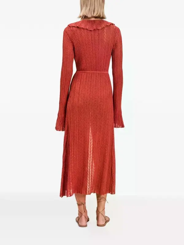 Devon Windsor Sienna Open-knit Robe Beach Cover-up - Red