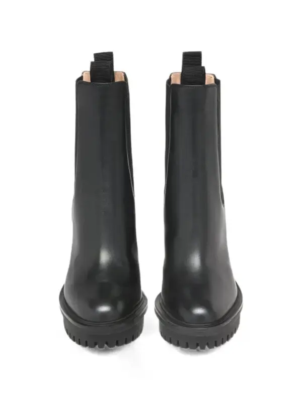 GIANVITO ROSSI Barry Leather Ankle Boots With Chunky Heel