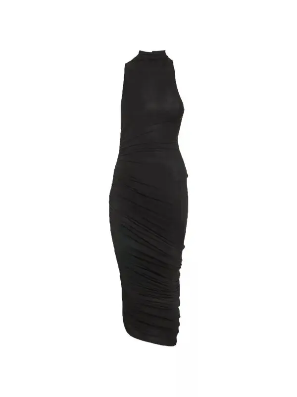 Jacquemus La Robe Piazza Ruched Midi Dress - Black