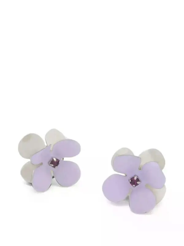 Marni Purple Enamel Daisy Stud Earrings