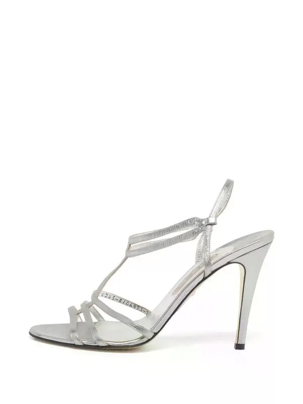 GINA Strappy Slingback Sandals - Silver
