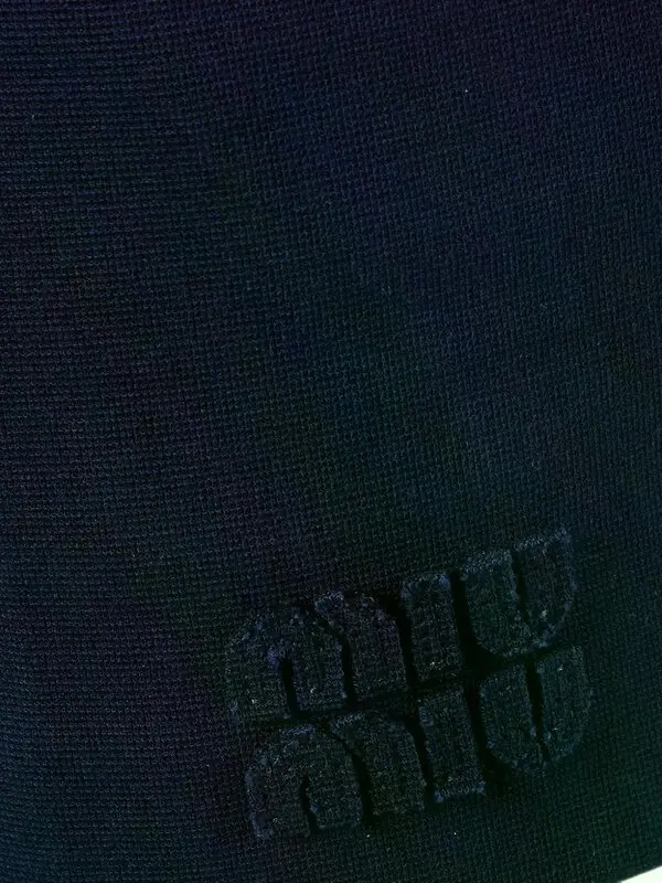 Miu Miu Logo Embroidered Mini Skirt