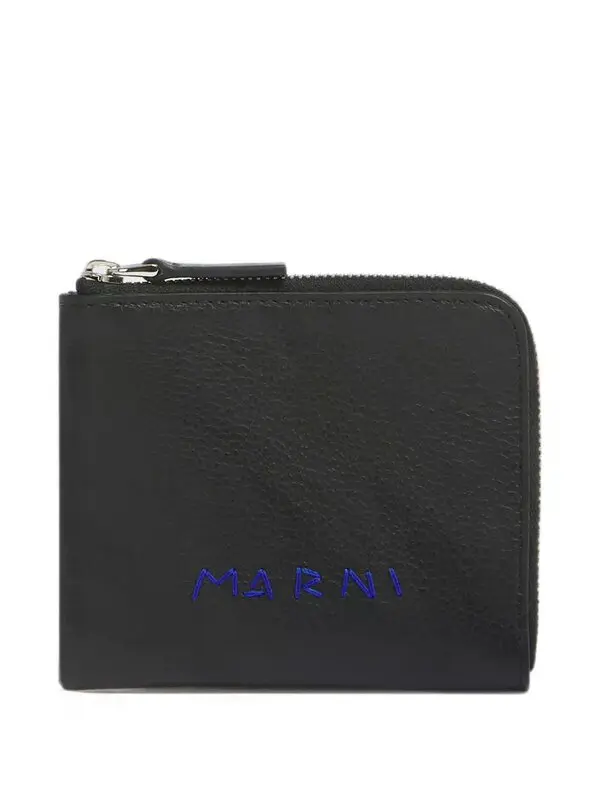 Marni Logo-embroidered Zip-around Wallet