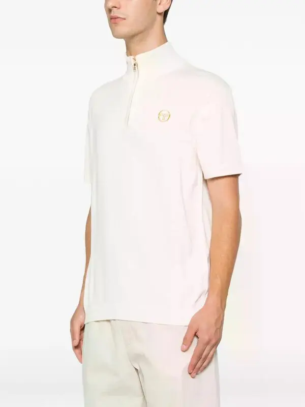 SERGIO TACCHINI Logo-embroidered Zipped Polo Shirt