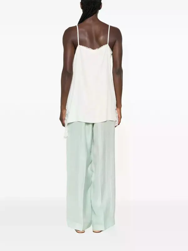 Fabiana Filippi V-neck Lace Trim Asymmetric Top