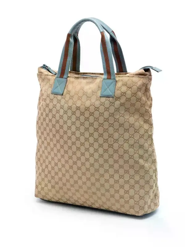 Gucci Gg Canvas Web Vertical Tote Bag