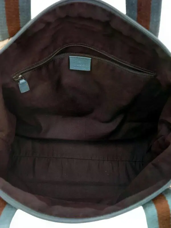 Gucci Gg Canvas Web Vertical Tote Bag