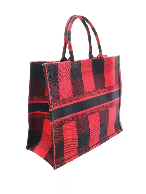 Dior Canvas Plaid Oblique Tote Bag