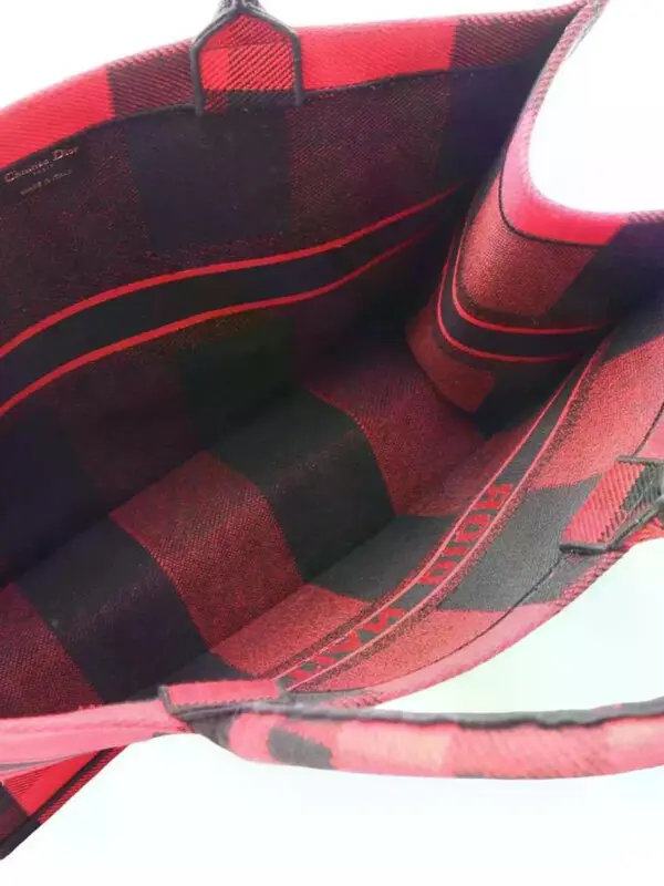 Dior Canvas Plaid Oblique Tote Bag