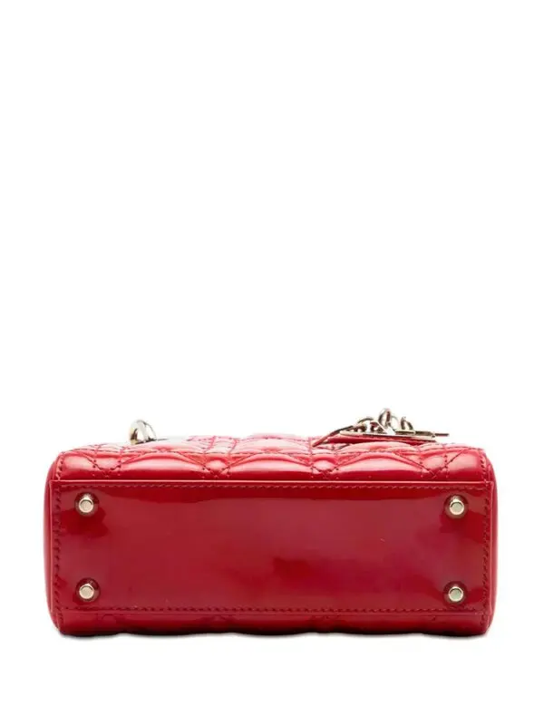 Dior Patent Cannage Lady Satchel - Red