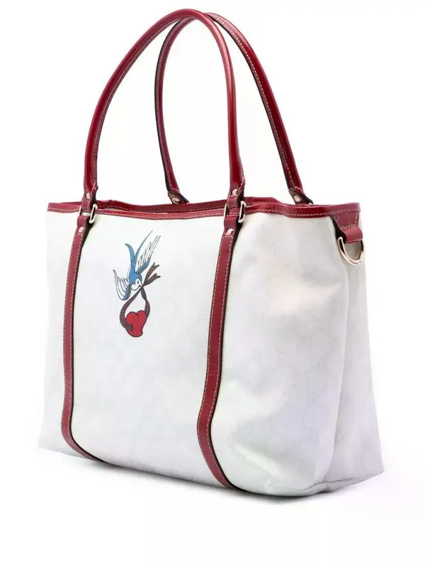 Gucci Gg Supreme Tattoo Heart Joy Tote Bag - Red