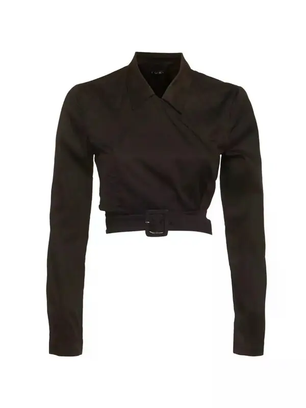 424 Cotton Cropped Wrap Top