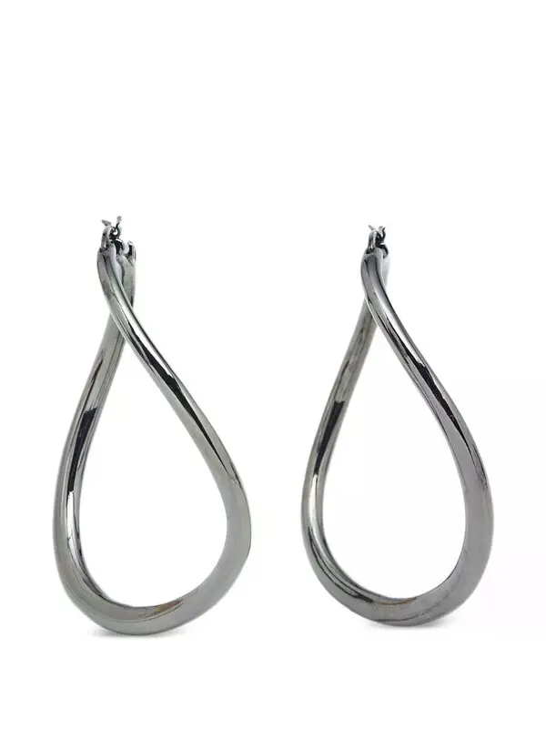 Valentino Garavani Engraved Logo Hoop Earrings - Silver