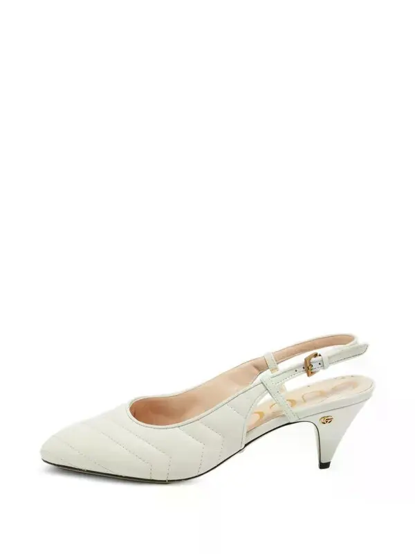 Gucci Quilted Slingback Pumps - White