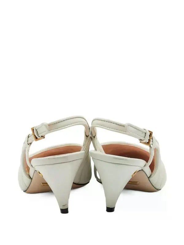 Gucci Quilted Slingback Pumps - White