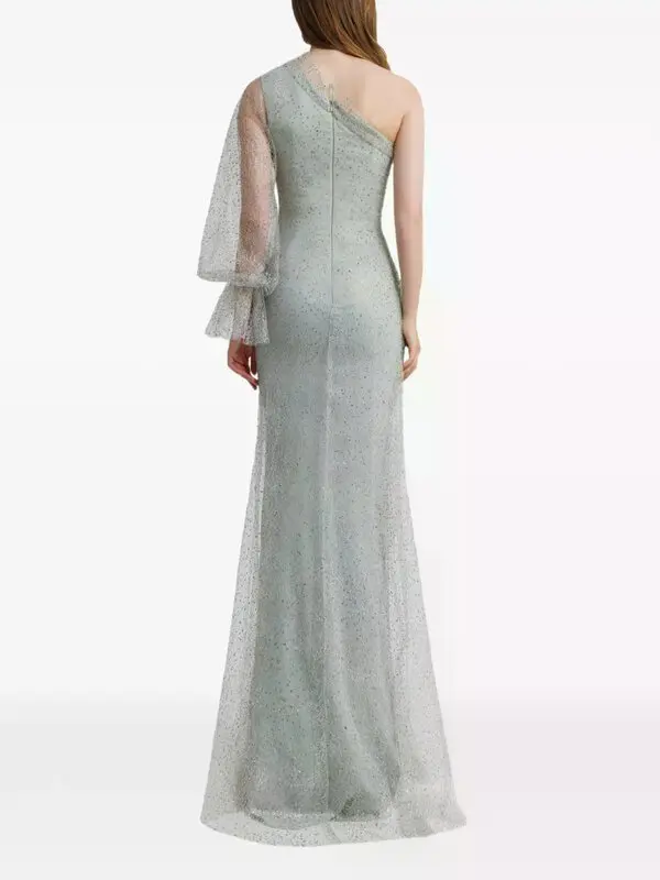 GEMY MAALOUF One-shoulder Ruffled Glittered Dress