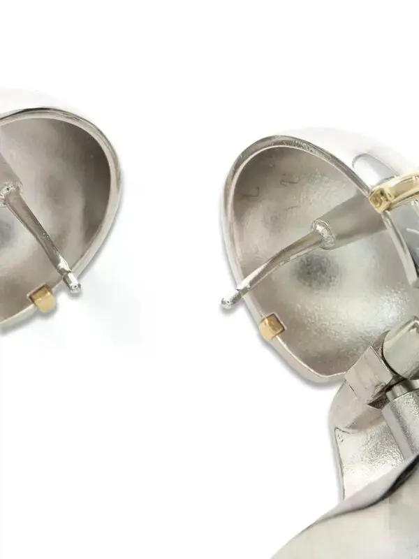 Prada Tone Orb Earrings With Gold-tone Triangle Logo
