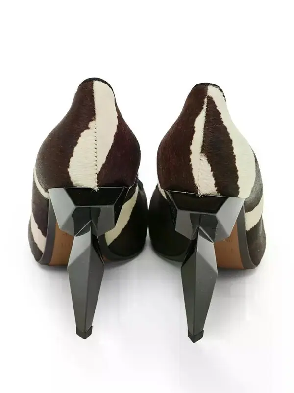 Fendi Zebra-print Diamond-heel Pumps - Brown